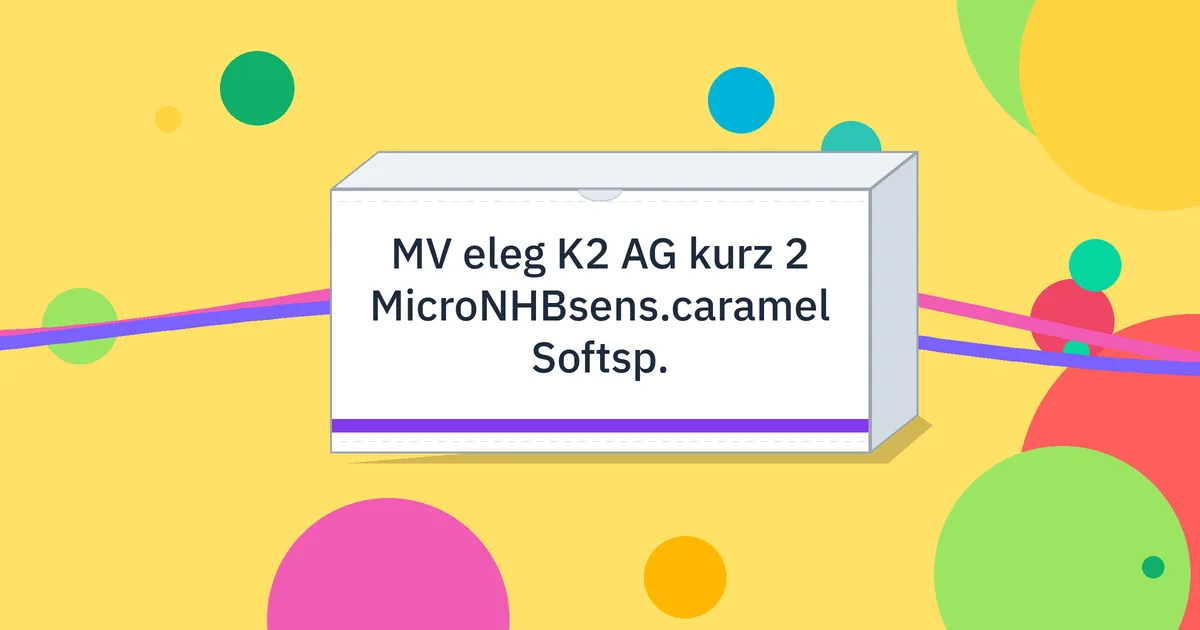 Symbolbild: Packung mit der Aufschrift MV eleg K2 AG kurz 2 MicroNHBsens.caramel Softsp. (PZN 16069637) – Verfügbarkeit und Bezug in Apotheken in Frankfurt am Main