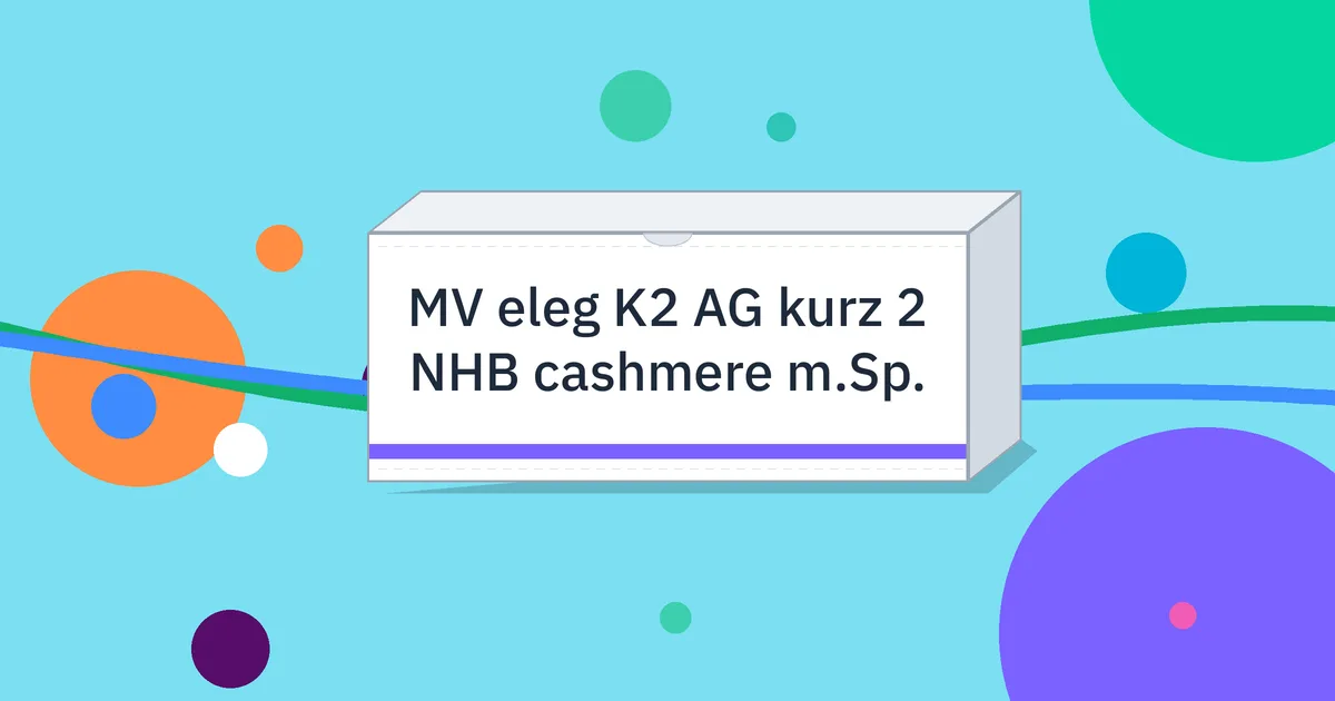 Symbolbild: Packung mit der Aufschrift MV eleg K2 AG kurz 2 NHB cashmere m.Sp. (PZN 15715868) – Verfügbarkeit und Bezug in Apotheken in Frankfurt am Main