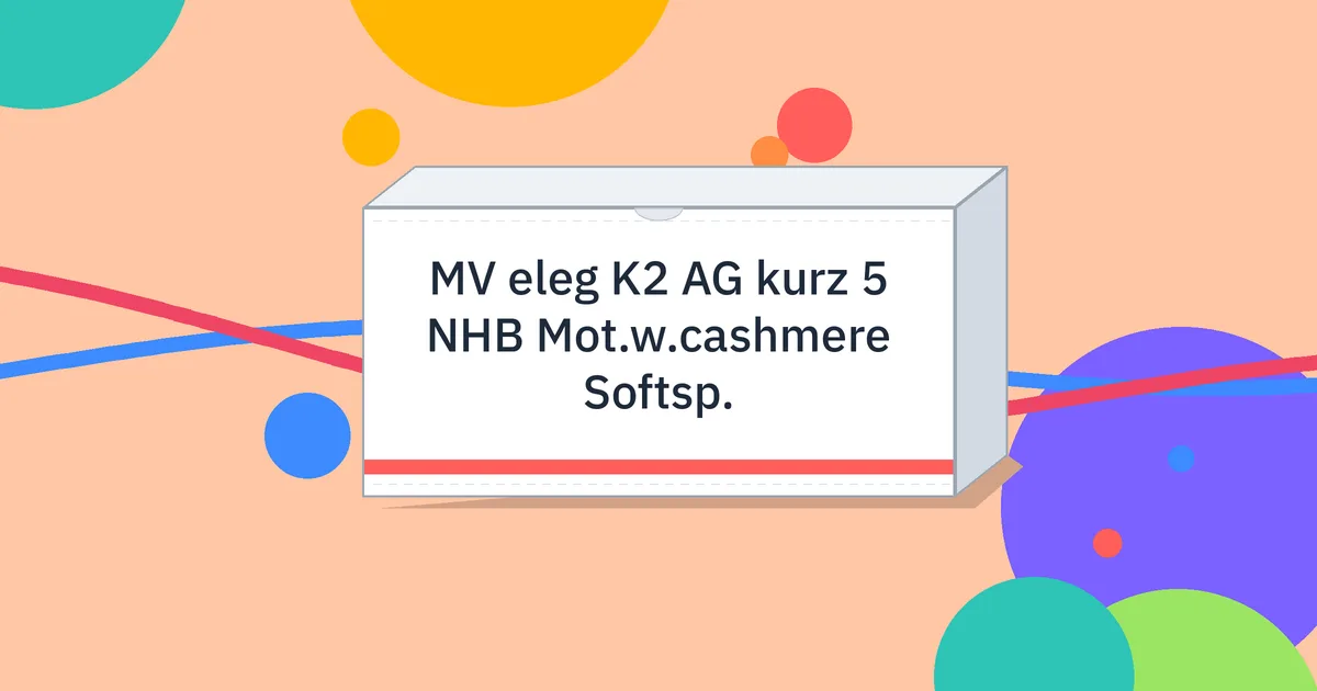 Symbolbild: Packung mit der Aufschrift MV eleg K2 AG kurz 5 NHB Mot.w.cashmere Softsp. (PZN 15712338) – Verfügbarkeit und Bezug in Apotheken in Frankfurt am Main