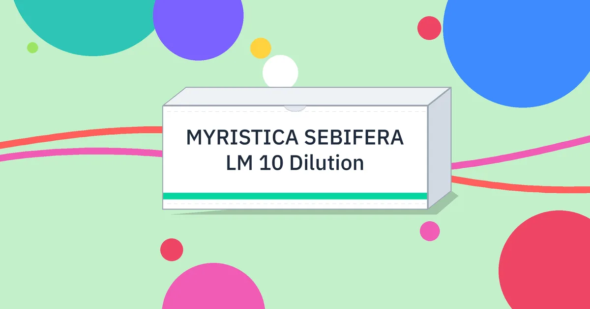 Symbolbild: Packung mit der Aufschrift MYRISTICA SEBIFERA LM 10 Dilution (PZN 13612555) – Verfügbarkeit und Bezug in Apotheken in Frankfurt am Main