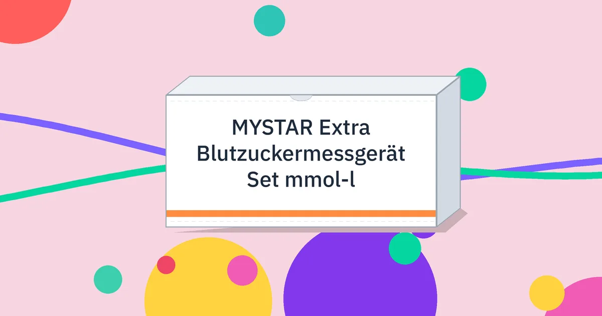 Symbolbild: Packung mit der Aufschrift MYSTAR Extra Blutzuckermessgerät Set mmol-l (PZN 03800327) – Verfügbarkeit und Bezug in Apotheken in Frankfurt am Main