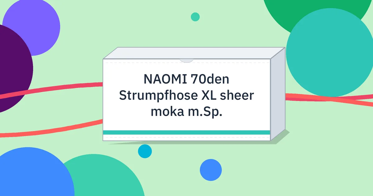 Symbolbild: Packung mit der Aufschrift NAOMI 70den Strumpfhose XL sheer moka m.Sp. (PZN 16179449) – Verfügbarkeit und Bezug in Apotheken in Frankfurt am Main