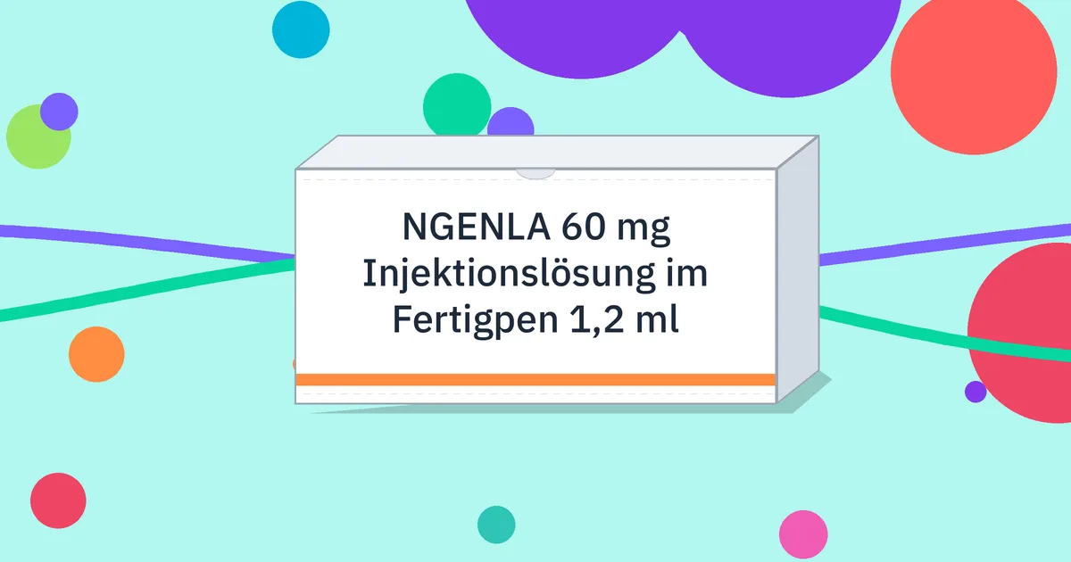 Symbolbild: Packung mit der Aufschrift NGENLA 60 mg Injektionslösung im Fertigpen 1,2 ml (PZN 19103903) – Verfügbarkeit und Bezug in Apotheken in Frankfurt am Main