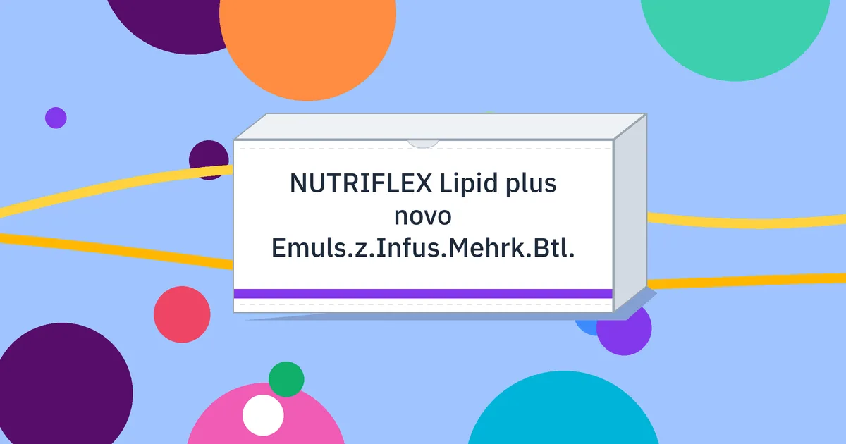 Symbolbild: Packung mit der Aufschrift NUTRIFLEX Lipid plus novo Emuls.z.Infus.Mehrk.Btl. (PZN 09941342) – Verfügbarkeit und Bezug in Apotheken in Frankfurt am Main