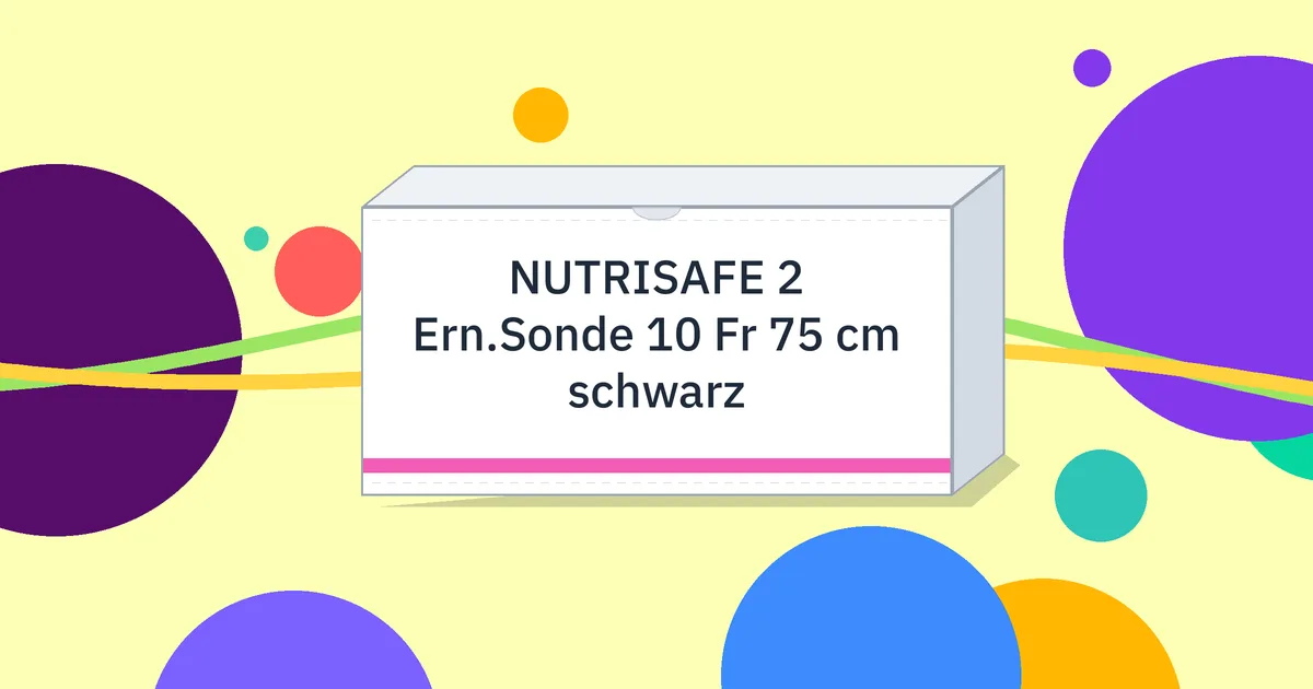 Symbolbild: Packung mit der Aufschrift NUTRISAFE 2 Ern.Sonde 10 Fr 75 cm schwarz (PZN 12907343) – Verfügbarkeit und Bezug in Apotheken in Frankfurt am Main