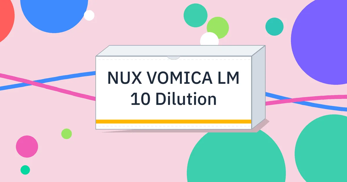 Symbolbild: Packung mit der Aufschrift NUX VOMICA LM 10 Dilution (PZN 12970382) – Verfügbarkeit und Bezug in Apotheken in Frankfurt am Main
