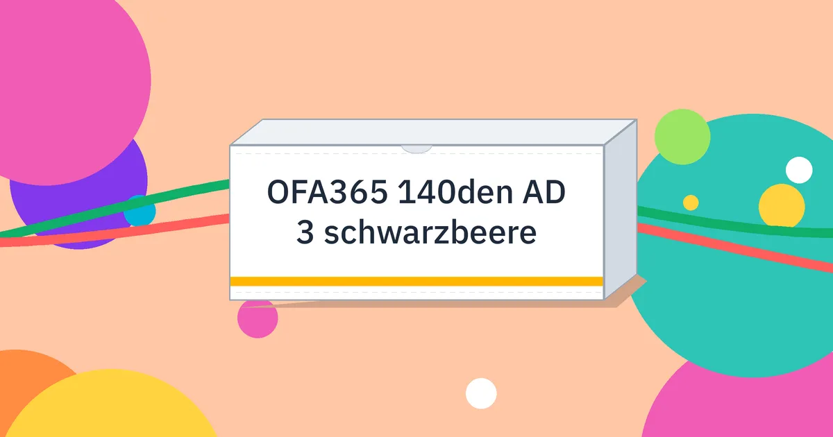Symbolbild: Packung mit der Aufschrift OFA365 140den AD 3 schwarzbeere (PZN 16722801) – Verfügbarkeit und Bezug in Apotheken in Frankfurt am Main