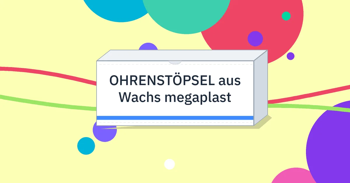 Symbolbild: Packung mit der Aufschrift OHRENSTÖPSEL aus Wachs megaplast (PZN 16501307) – Verfügbarkeit und Bezug in Apotheken in Frankfurt am Main