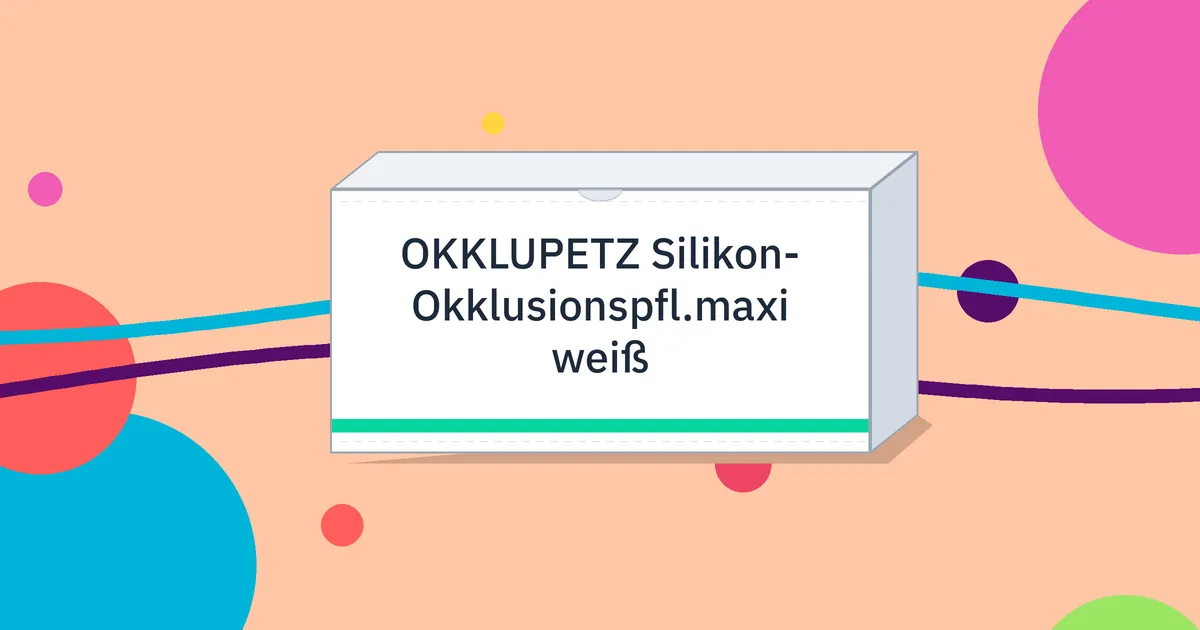 Symbolbild: Packung mit der Aufschrift OKKLUPETZ Silikon-Okklusionspfl.maxi weiß (PZN 19769996) – Verfügbarkeit und Bezug in Apotheken in Frankfurt am Main