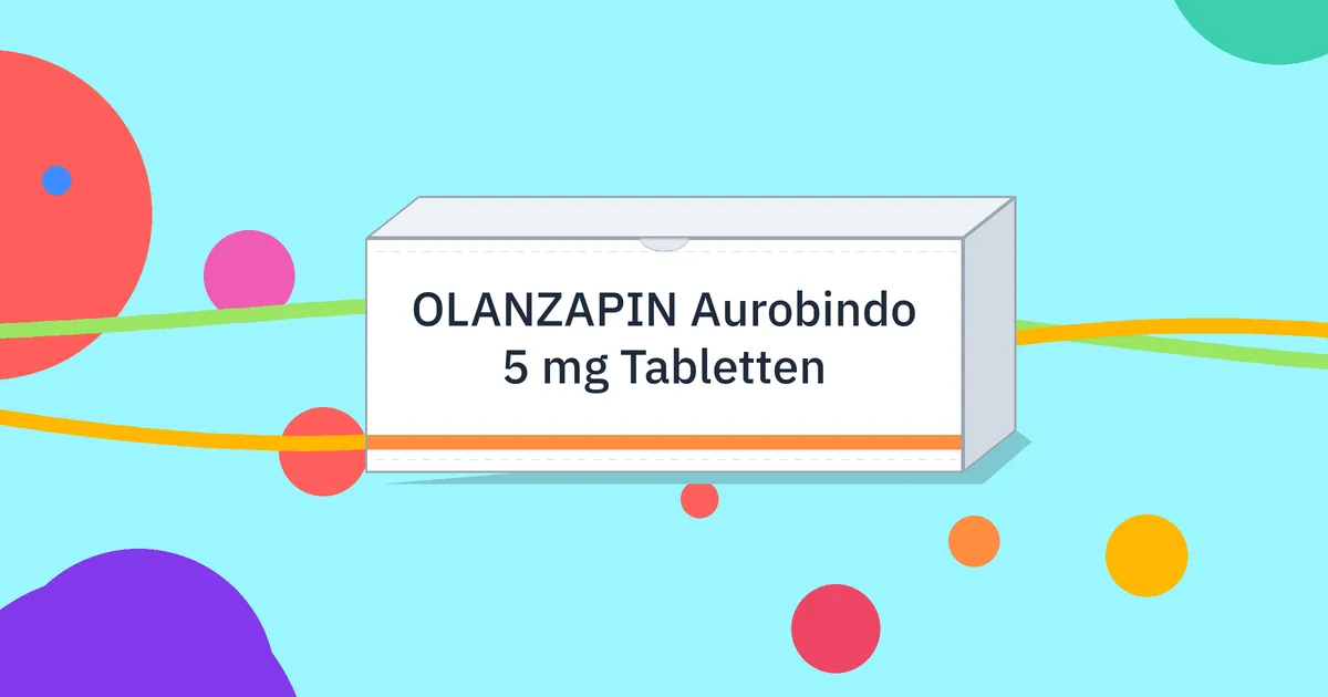 Symbolbild: Packung mit der Aufschrift OLANZAPIN Aurobindo 5 mg Tabletten (PZN 18794377) – Verfügbarkeit und Bezug in Apotheken in Frankfurt am Main