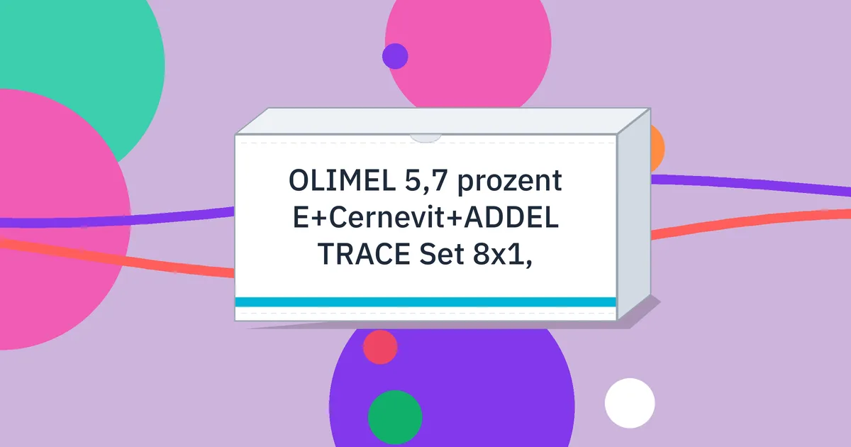 Symbolbild: Packung mit der Aufschrift OLIMEL 5,7 prozent E+Cernevit+ADDEL TRACE Set 8x1, (PZN 15308732) – Verfügbarkeit und Bezug in Apotheken in Frankfurt am Main