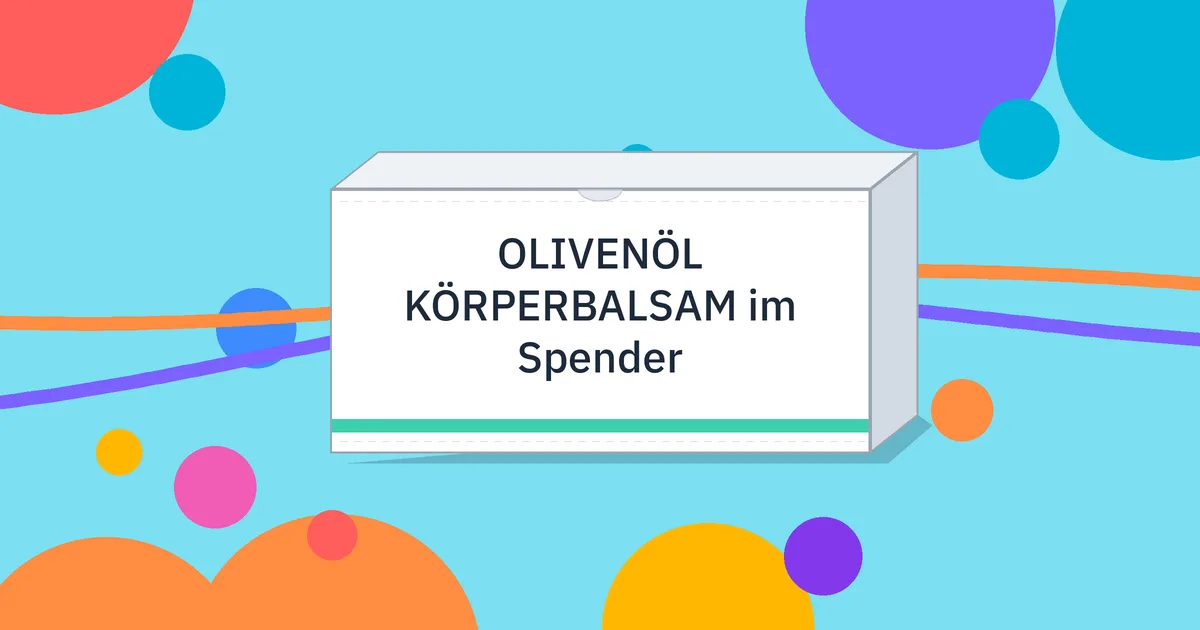Symbolbild: Packung mit der Aufschrift OLIVENÖL KÖRPERBALSAM im Spender (PZN 05139300) – Verfügbarkeit und Bezug in Apotheken in Frankfurt am Main