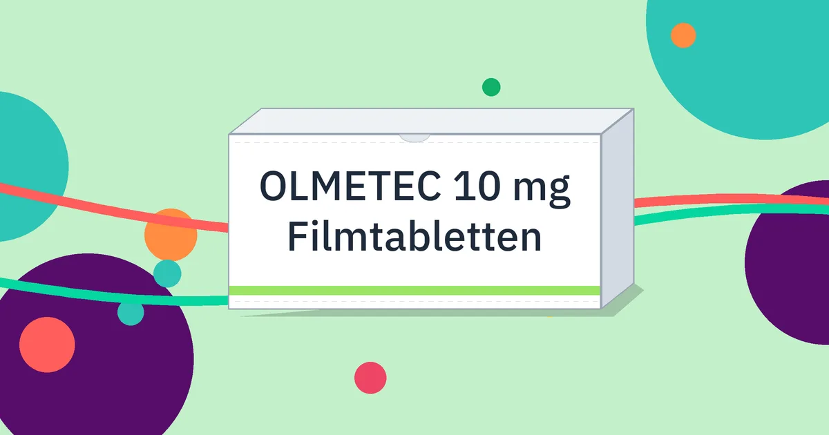 Symbolbild: Packung mit der Aufschrift OLMETEC 10 mg Filmtabletten (PZN 04787758) – Verfügbarkeit und Bezug in Apotheken in Frankfurt am Main