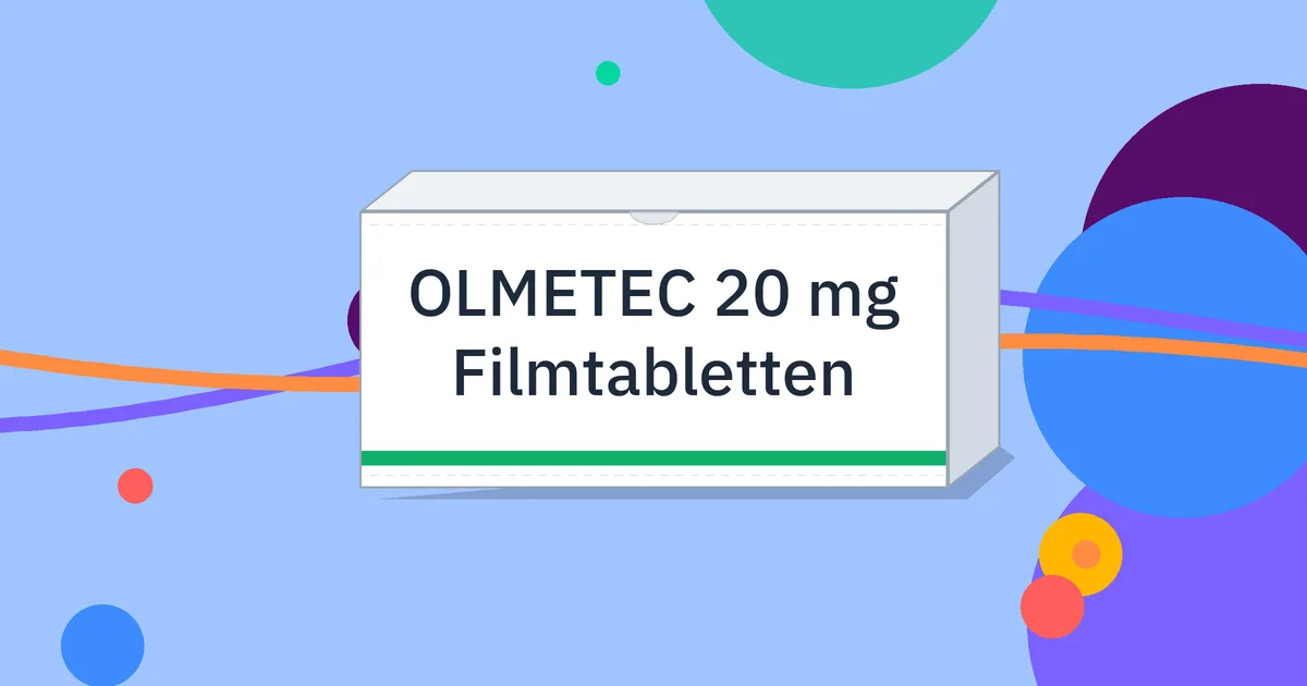 Symbolbild: Packung mit der Aufschrift OLMETEC 20 mg Filmtabletten (PZN 06138018) – Verfügbarkeit und Bezug in Apotheken in Frankfurt am Main