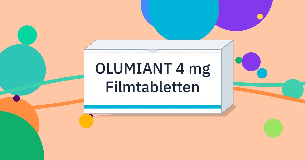 Symbolbild: Packung mit der Aufschrift OLUMIANT 4 mg Filmtabletten (PZN 14356657) – Verfügbarkeit und Bezug in Apotheken in Frankfurt am Main
