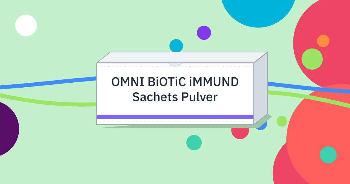 Symbolbild: Packung mit der Aufschrift OMNI BiOTiC iMMUND Sachets Pulver (PZN 19128961) – Verfügbarkeit und Bezug in Apotheken in Frankfurt am Main