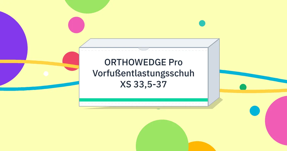 Symbolbild: Packung mit der Aufschrift ORTHOWEDGE Pro Vorfußentlastungsschuh XS 33,5-37 (PZN 20306149) – Verfügbarkeit und Bezug in Apotheken in Frankfurt am Main