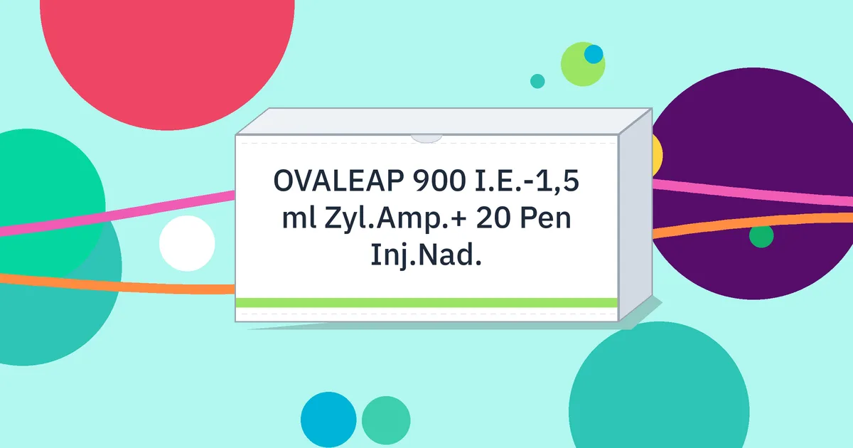 Symbolbild: Packung mit der Aufschrift OVALEAP 900 I.E.-1,5 ml Zyl.Amp.+ 20 Pen Inj.Nad. (PZN 13351936) – Verfügbarkeit und Bezug in Apotheken in Frankfurt am Main