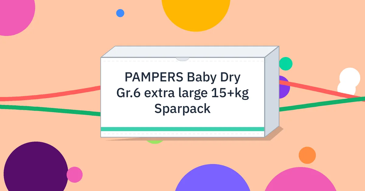 Symbolbild: Packung mit der Aufschrift PAMPERS Baby Dry Gr.6 extra large 15+kg Sparpack (PZN 11024334) – Verfügbarkeit und Bezug in Apotheken in Frankfurt am Main