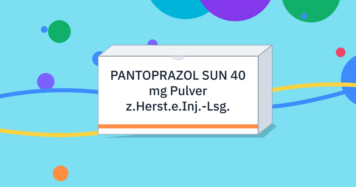 Symbolbild: Packung mit der Aufschrift PANTOPRAZOL SUN 40 mg Pulver z.Herst.e.Inj.-Lsg. (PZN 08459235) – Verfügbarkeit und Bezug in Apotheken in Frankfurt am Main