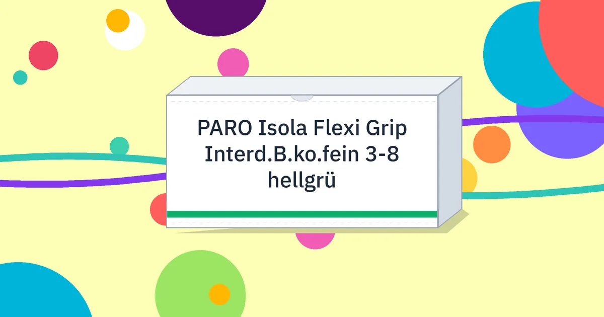Symbolbild: Packung mit der Aufschrift PARO Isola Flexi Grip Interd.B.ko.fein 3-8 hellgrü (PZN 14294092) – Verfügbarkeit und Bezug in Apotheken in Frankfurt am Main