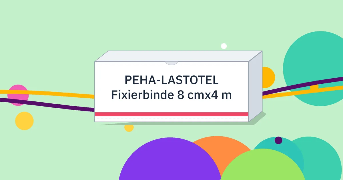 Symbolbild: Packung mit der Aufschrift PEHA-LASTOTEL Fixierbinde 8 cmx4 m (PZN 17435133) – Verfügbarkeit und Bezug in Apotheken in Frankfurt am Main