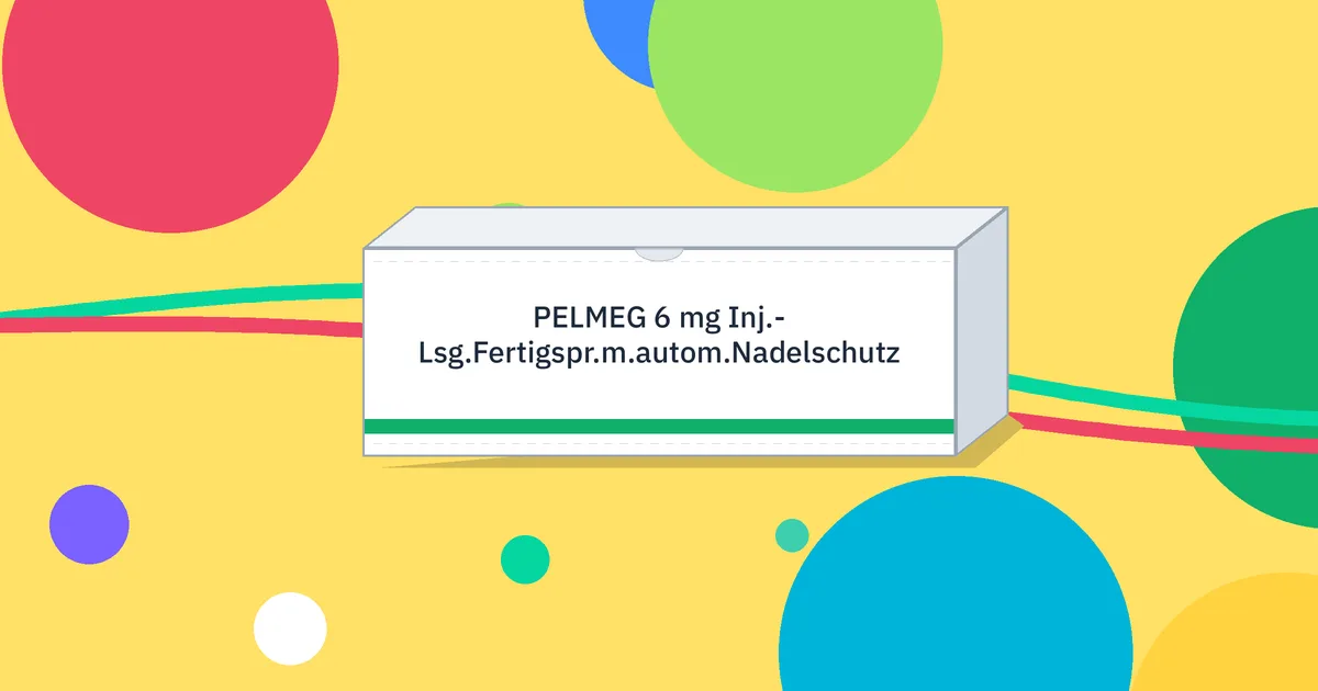 Symbolbild: Packung mit der Aufschrift PELMEG 6 mg Inj.-Lsg.Fertigspr.m.autom.Nadelschutz (PZN 16826297) – Verfügbarkeit und Bezug in Apotheken in Frankfurt am Main
