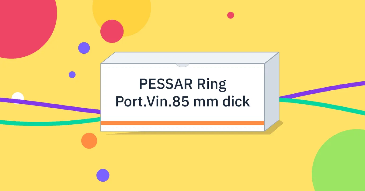 Symbolbild: Packung mit der Aufschrift PESSAR Ring Port.Vin.85 mm dick (PZN 01967483) – Verfügbarkeit und Bezug in Apotheken in Frankfurt am Main