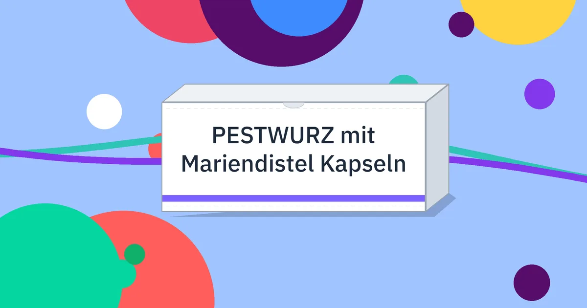 Symbolbild: Packung mit der Aufschrift PESTWURZ mit Mariendistel Kapseln (PZN 05746098) – Verfügbarkeit und Bezug in Apotheken in Frankfurt am Main