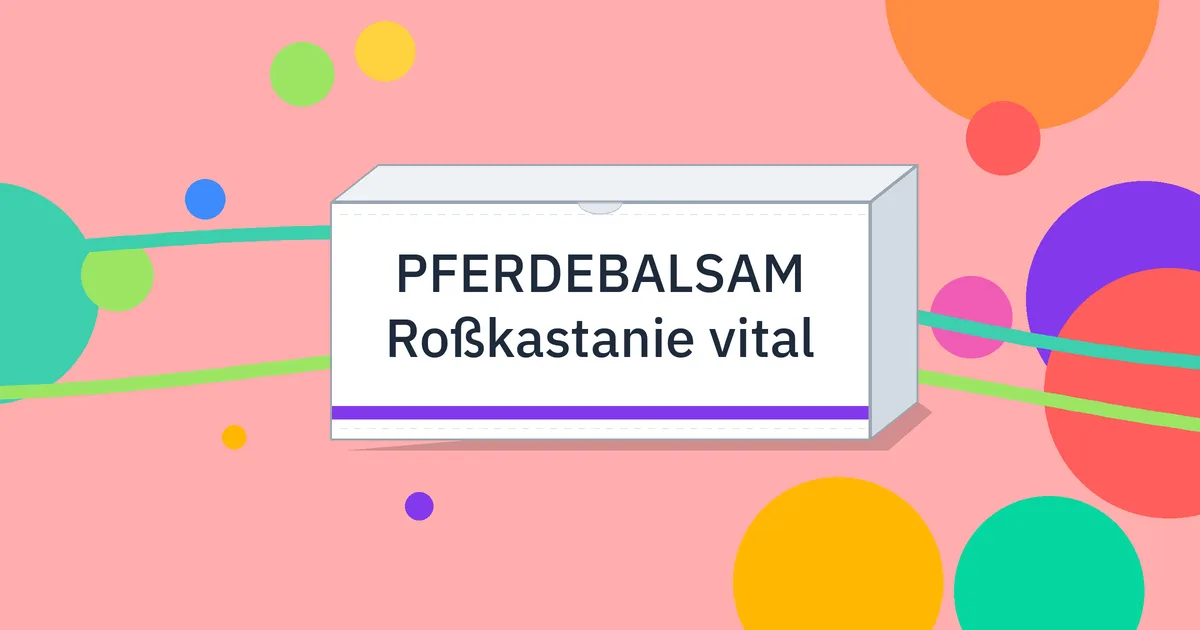 Symbolbild: Packung mit der Aufschrift PFERDEBALSAM Roßkastanie vital (PZN 11868345) – Verfügbarkeit und Bezug in Apotheken in Frankfurt am Main