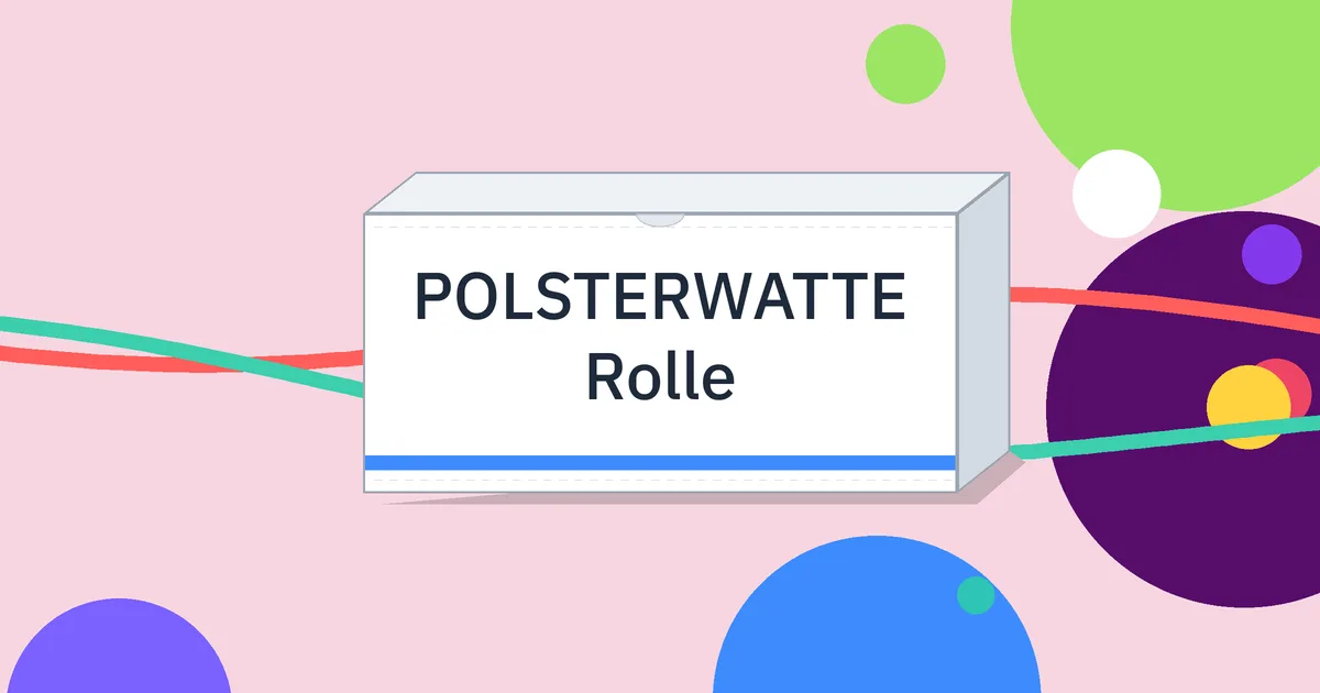 Symbolbild: Packung mit der Aufschrift POLSTERWATTE Rolle (PZN 07093312) – Verfügbarkeit und Bezug in Apotheken in Frankfurt am Main