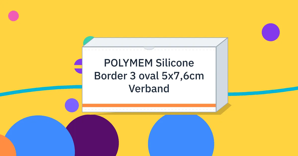Symbolbild: Packung mit der Aufschrift POLYMEM Silicone Border 3 oval 5x7,6cm Verband (PZN 19621644) – Verfügbarkeit und Bezug in Apotheken in Frankfurt am Main
