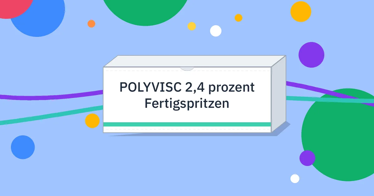 Symbolbild: Packung mit der Aufschrift POLYVISC 2,4 prozent Fertigspritzen (PZN 04958384) – Verfügbarkeit und Bezug in Apotheken in Frankfurt am Main