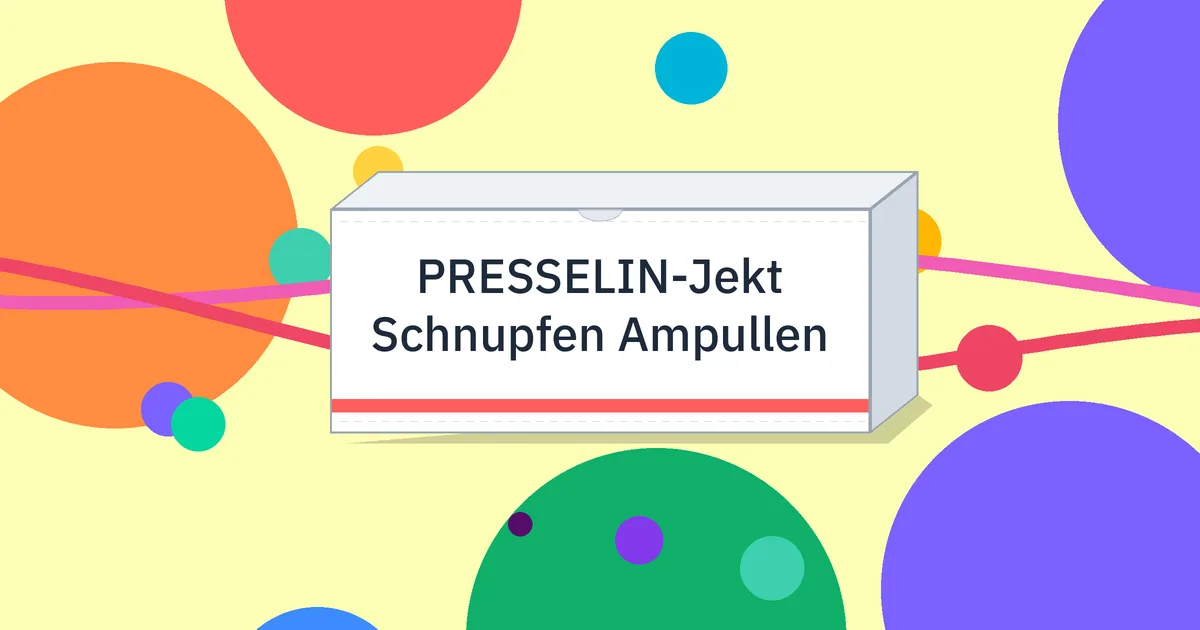 Symbolbild: Packung mit der Aufschrift PRESSELIN-Jekt Schnupfen Ampullen (PZN 14328721) – Verfügbarkeit und Bezug in Apotheken in Frankfurt am Main