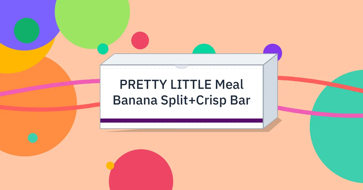 Symbolbild: Packung mit der Aufschrift PRETTY LITTLE Meal Banana Split+Crisp Bar (PZN 19234574) – Verfügbarkeit und Bezug in Apotheken in Frankfurt am Main