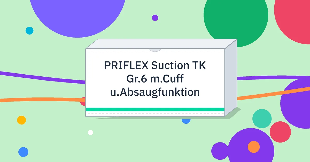 Symbolbild: Packung mit der Aufschrift PRIFLEX Suction TK Gr.6 m.Cuff u.Absaugfunktion (PZN 14369393) – Verfügbarkeit und Bezug in Apotheken in Frankfurt am Main