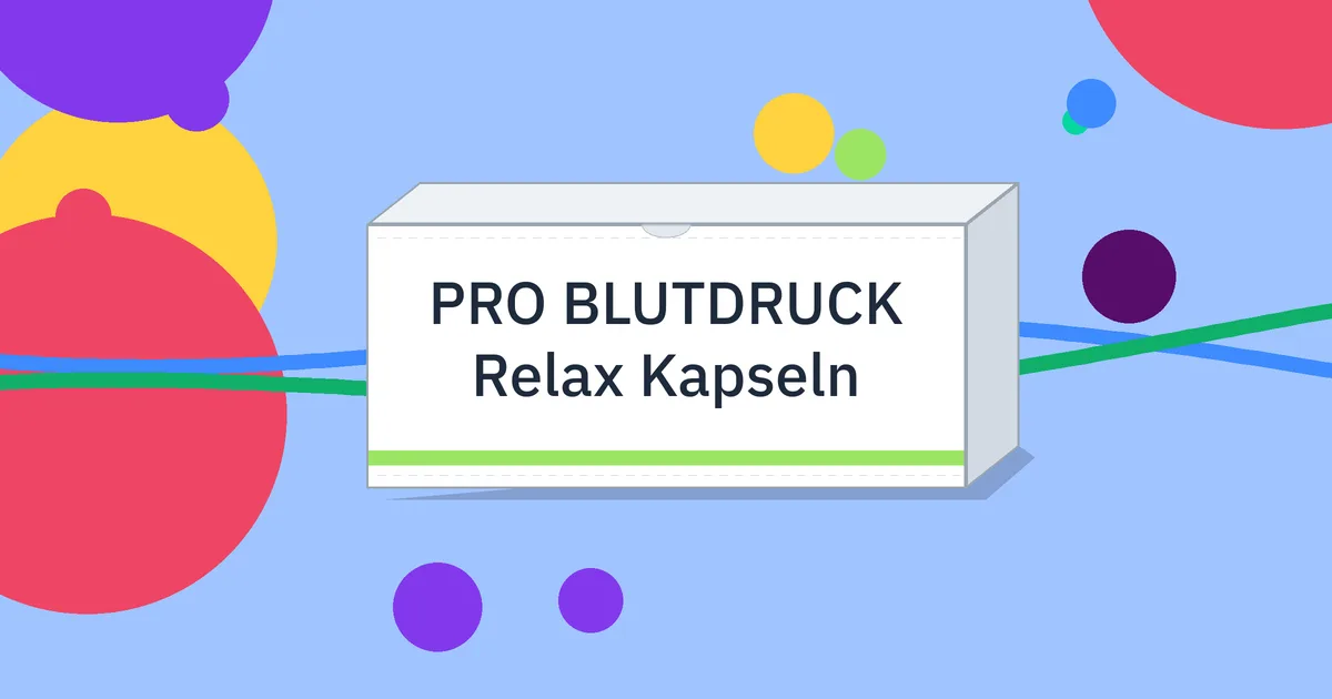 Symbolbild: Packung mit der Aufschrift PRO BLUTDRUCK Relax Kapseln (PZN 20218623) – Verfügbarkeit und Bezug in Apotheken in Frankfurt am Main
