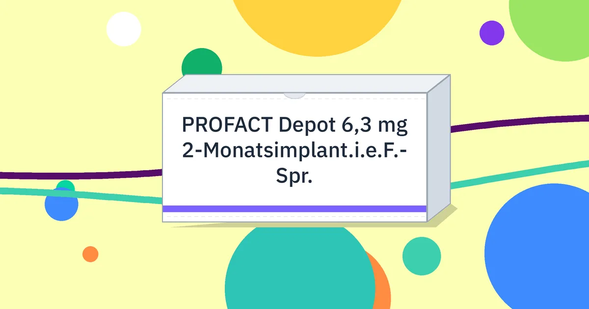 Symbolbild: Packung mit der Aufschrift PROFACT Depot 6,3 mg 2-Monatsimplant.i.e.F.-Spr. (PZN 07253218) – Verfügbarkeit und Bezug in Apotheken in Frankfurt am Main