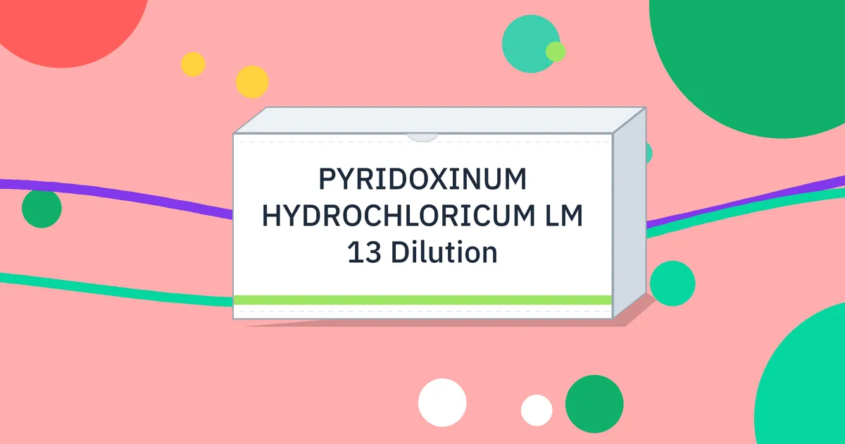 Symbolbild: Packung mit der Aufschrift PYRIDOXINUM HYDROCHLORICUM LM 13 Dilution (PZN 13672250) – Verfügbarkeit und Bezug in Apotheken in Frankfurt am Main