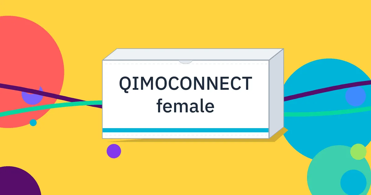 Symbolbild: Packung mit der Aufschrift QIMOCONNECT female (PZN 14288186) – Verfügbarkeit und Bezug in Apotheken in Frankfurt am Main