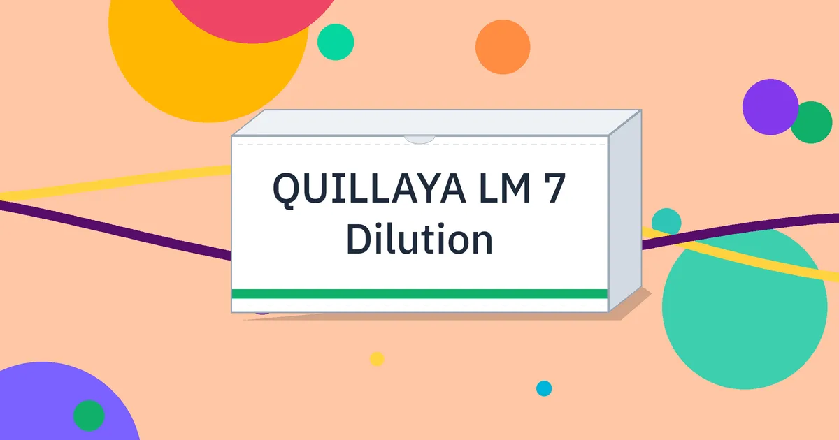 Symbolbild: Packung mit der Aufschrift QUILLAYA LM 7 Dilution (PZN 13674970) – Verfügbarkeit und Bezug in Apotheken in Frankfurt am Main
