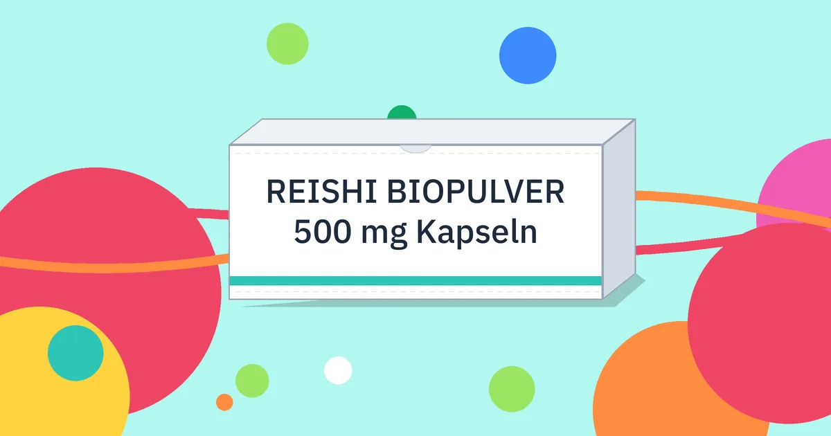 Symbolbild: Packung mit der Aufschrift REISHI BIOPULVER 500 mg Kapseln (PZN 10389482) – Verfügbarkeit und Bezug in Apotheken in Frankfurt am Main