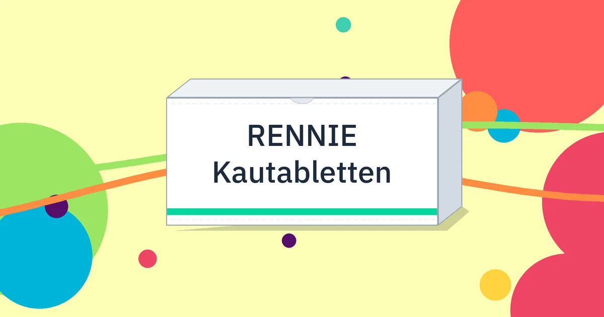 Symbolbild: Packung mit der Aufschrift RENNIE Kautabletten (PZN 13750470) – Verfügbarkeit und Bezug in Apotheken in Frankfurt am Main