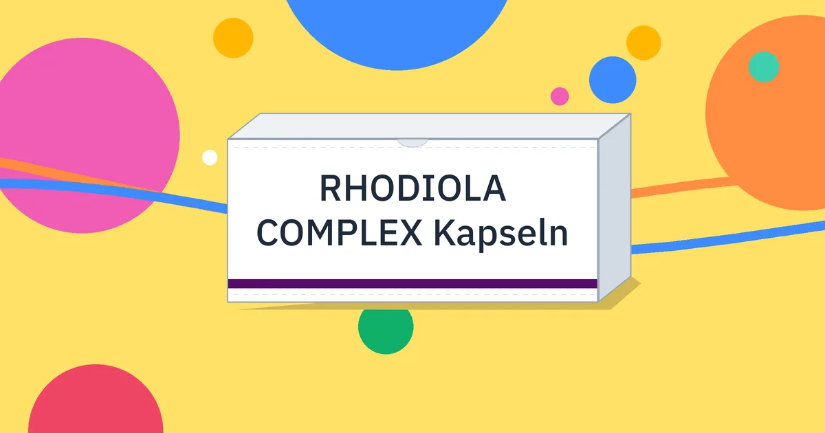 Symbolbild: Packung mit der Aufschrift RHODIOLA COMPLEX Kapseln (PZN 16909729) – Verfügbarkeit und Bezug in Apotheken in Frankfurt am Main