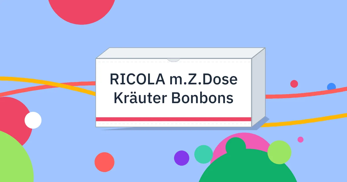 Symbolbild: Packung mit der Aufschrift RICOLA m.Z.Dose Kräuter Bonbons (PZN 01666103) – Verfügbarkeit und Bezug in Apotheken in Frankfurt am Main