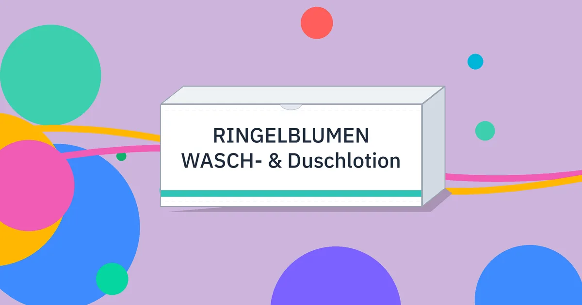 Symbolbild: Packung mit der Aufschrift RINGELBLUMEN WASCH- & Duschlotion (PZN 16335145) – Verfügbarkeit und Bezug in Apotheken in Frankfurt am Main
