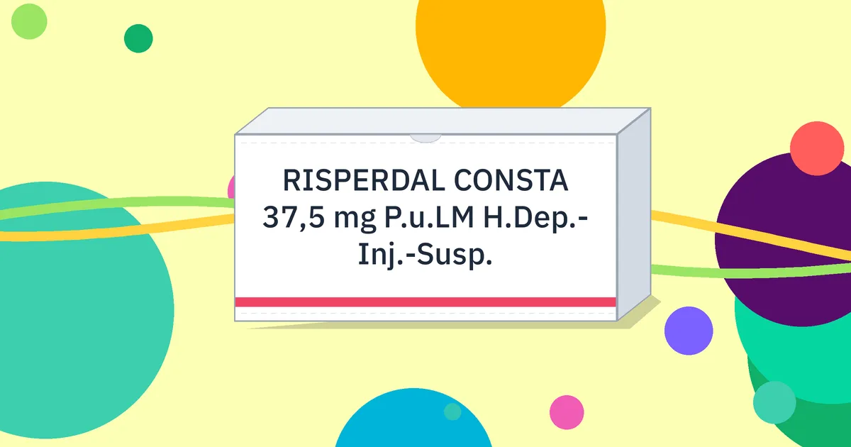 Symbolbild: Packung mit der Aufschrift RISPERDAL CONSTA 37,5 mg P.u.LM H.Dep.-Inj.-Susp. (PZN 02886396) – Verfügbarkeit und Bezug in Apotheken in Frankfurt am Main
