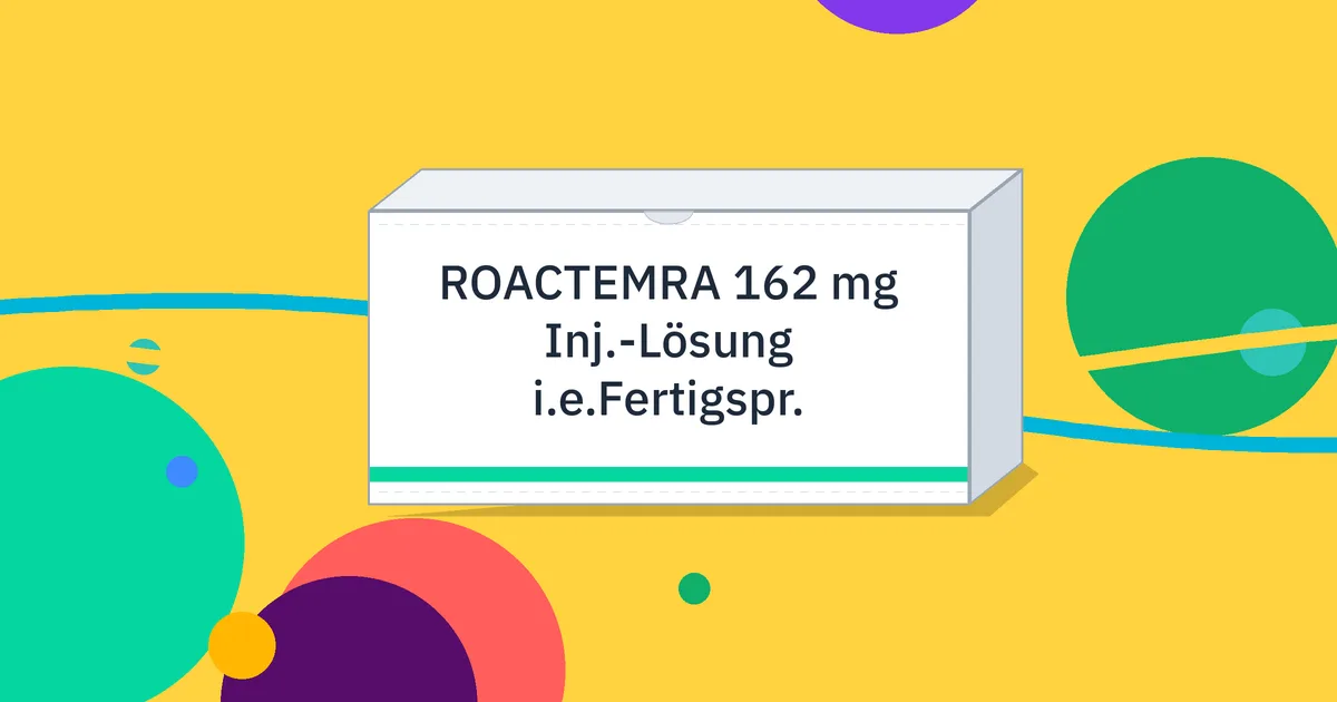 Symbolbild: Packung mit der Aufschrift ROACTEMRA 162 mg Inj.-Lösung i.e.Fertigspr. (PZN 12369408) – Verfügbarkeit und Bezug in Apotheken in Frankfurt am Main