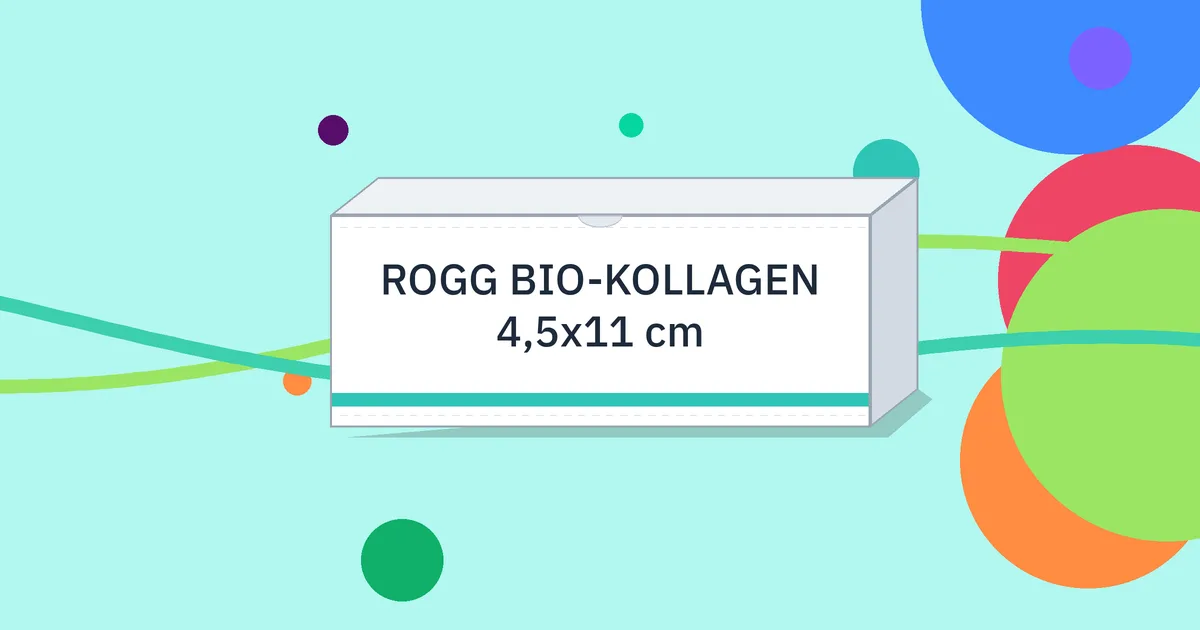 Symbolbild: Packung mit der Aufschrift ROGG BIO-KOLLAGEN 4,5x11 cm (PZN 09949898) – Verfügbarkeit und Bezug in Apotheken in Frankfurt am Main
