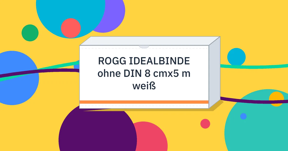 Symbolbild: Packung mit der Aufschrift ROGG IDEALBINDE ohne DIN 8 cmx5 m weiß (PZN 04997869) – Verfügbarkeit und Bezug in Apotheken in Frankfurt am Main